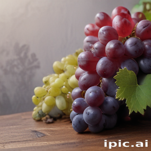 A Close-Up View of Fresh Grapes on a Wooden Table Displaying Their ...