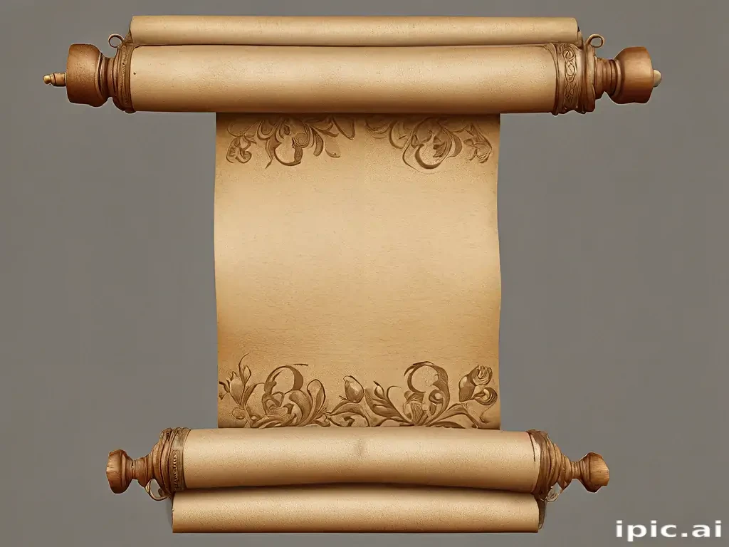 Elegant Decorative Scroll with Intricate Floral Patterns on a Soft ...