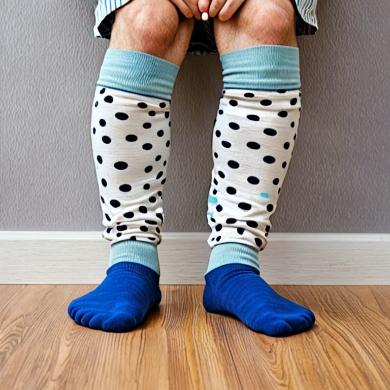 pajama and blue socks