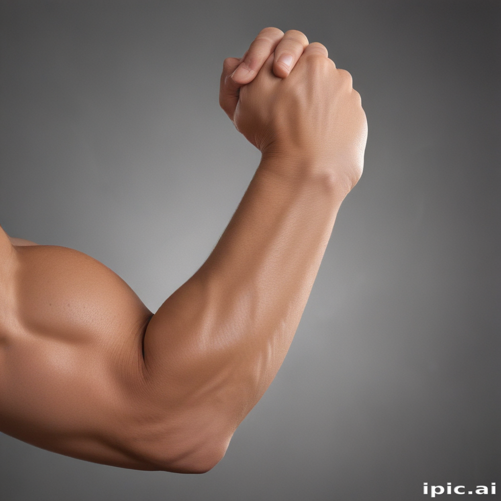 Strong Arm Flexing Muscles Against a Neutral Background for Fitness ...