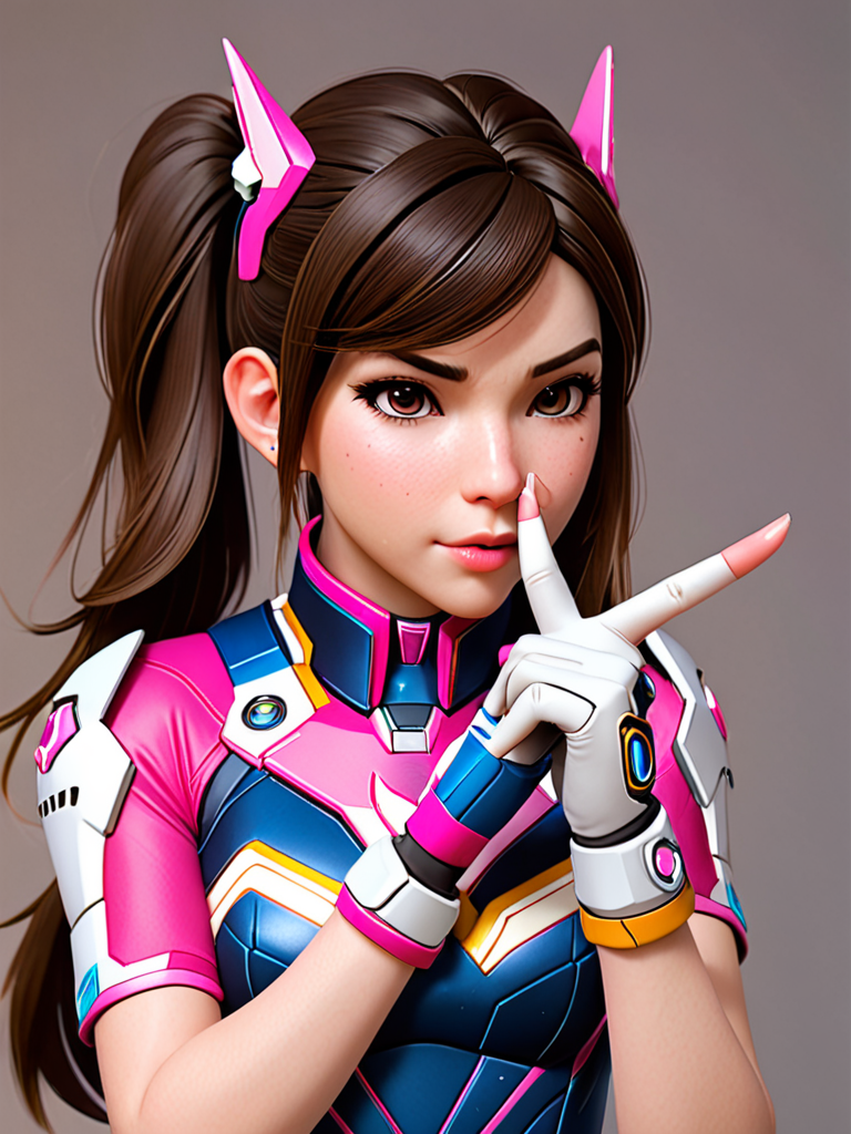 dva from overwatch sucking on a human finger