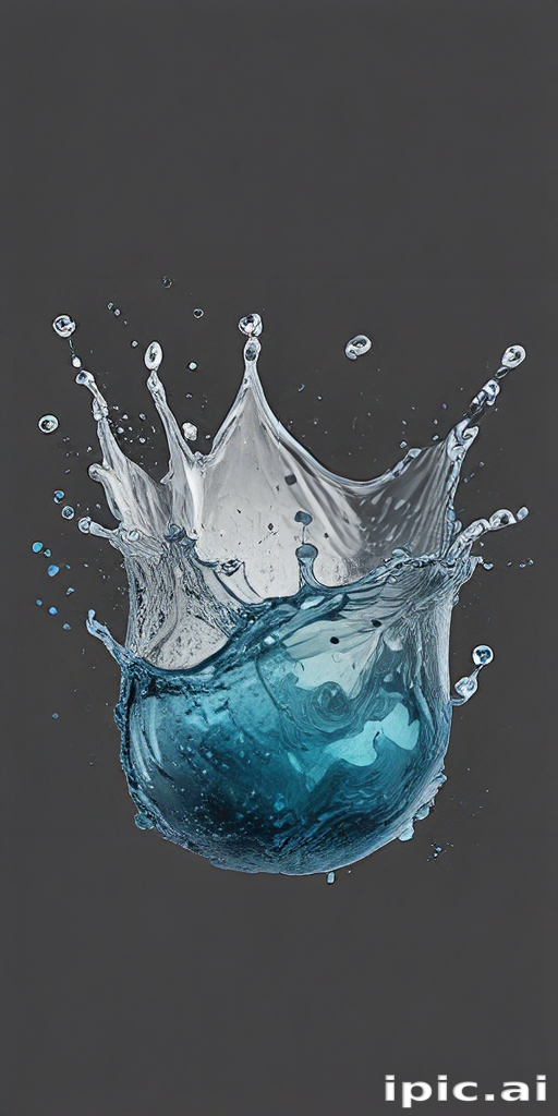 Dynamic Splash of Water Creating Beautiful Patterns Against a Dark ...