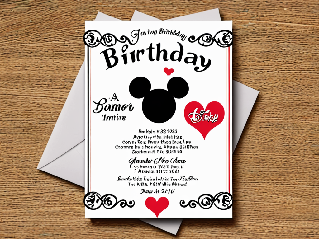 Disney Birthday invite