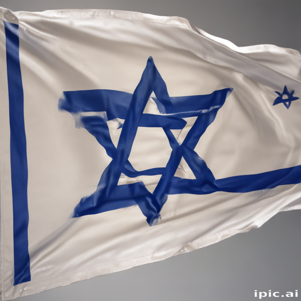 Beautifully Flowing Israeli Flag Featuring the Iconic Star of David Design
