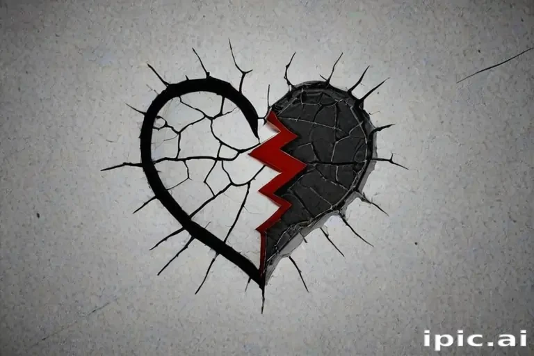 Cracked Heart Symbolizing Love's Pain and the Struggles of Relationships