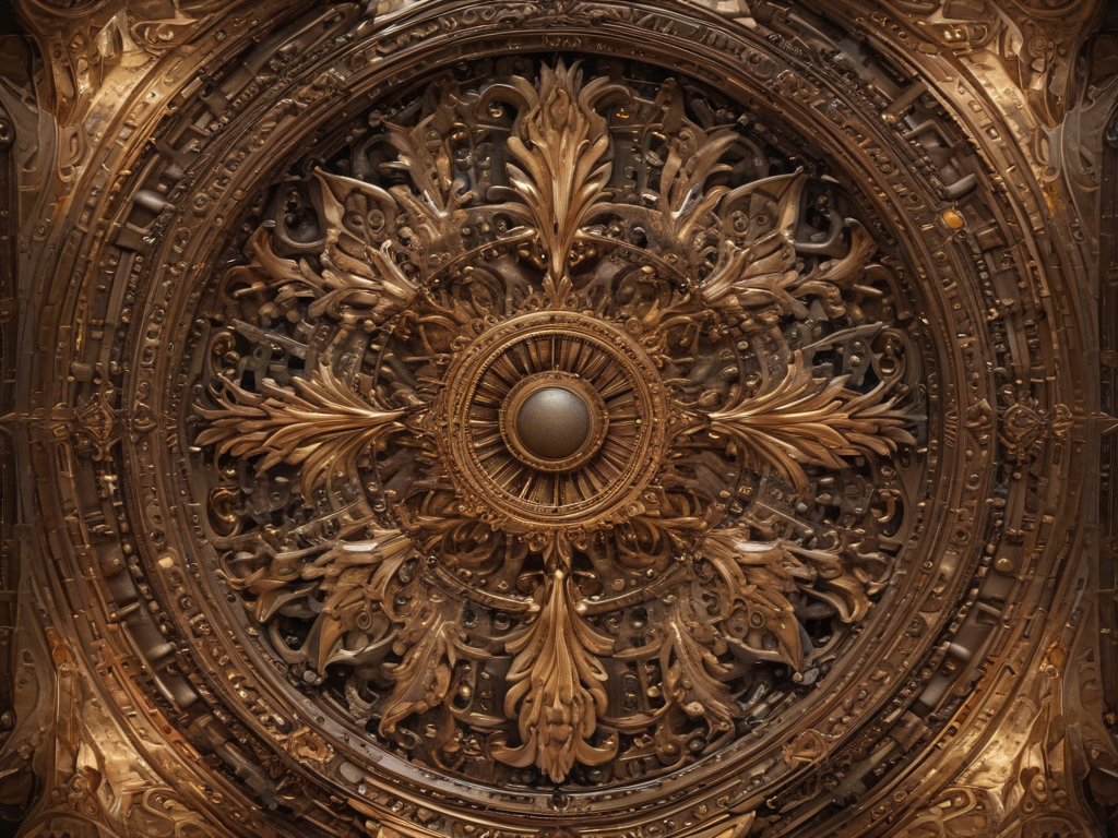 Intricate Ornate Ceiling Design Showcasing Elaborate Golden Floral ...