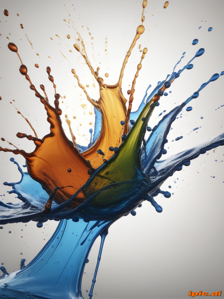 Vibrant Splashes of Color Create a Dynamic Water Art Composition