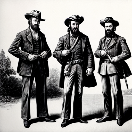 a bushranger with revolver and black beard