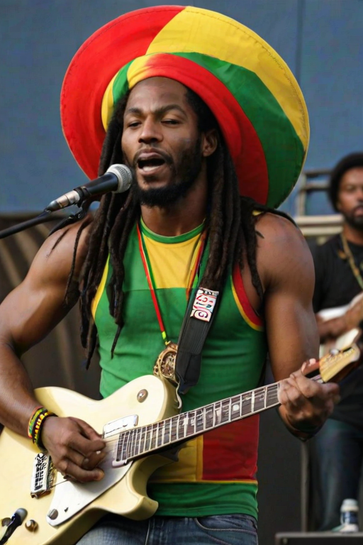 Vibrant Portrait of a Young Man with Dreadlocks and Headphones