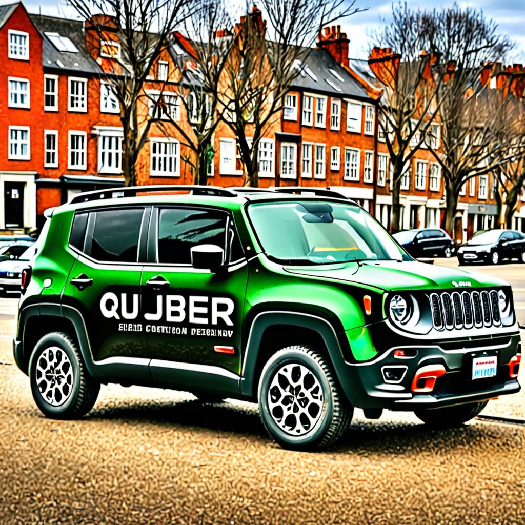 jeep renegade with uber dude logo