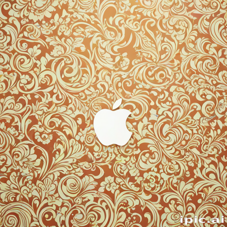 Elegant Floral Design Background Featuring the Iconic Apple Logo ...