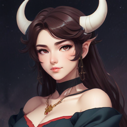 Taurus the zodiac as goddess as a fantasy anime oc