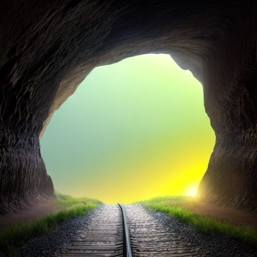 cave corridor with rails