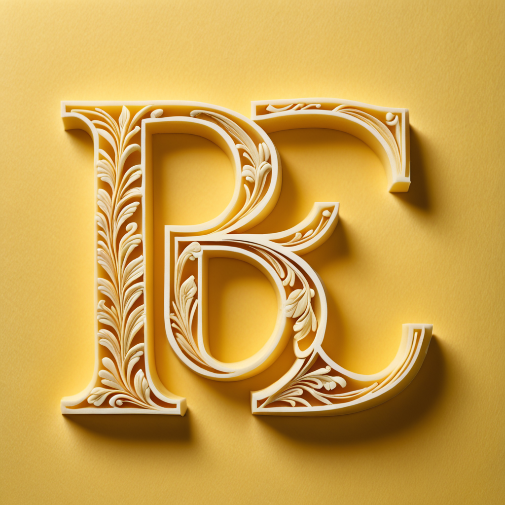 A royal and elite letter B engraved in butter