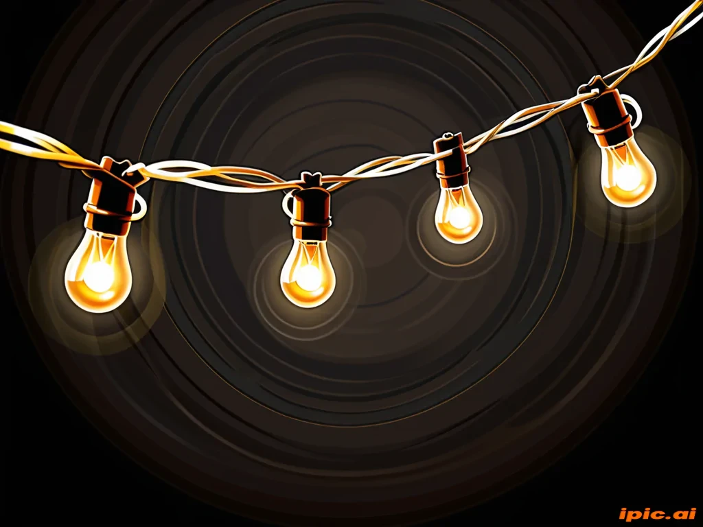 Warm and Inviting String Lights Glowing Against a Dark Background