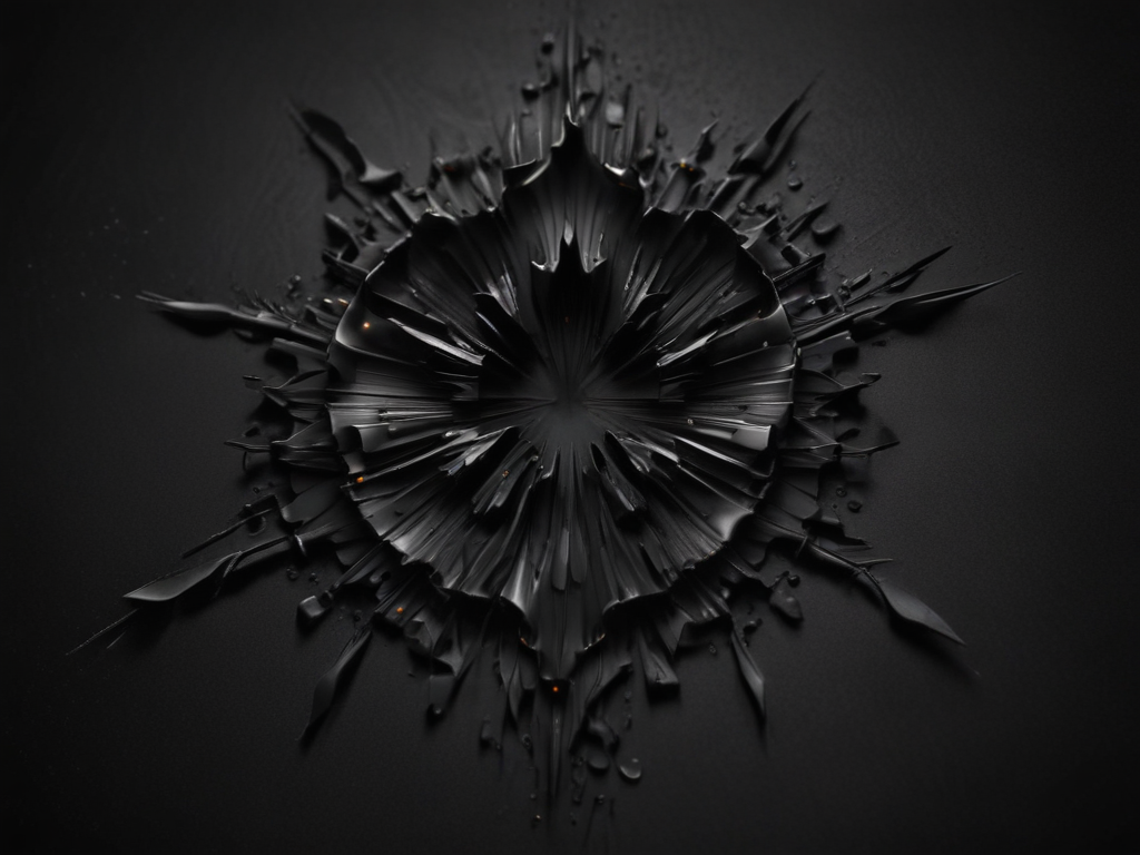 Abstract Black Burst: A Dynamic Exploration of Texture and Depth