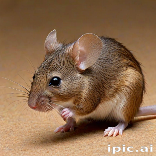 Close-Up of a Small, Adorable Mouse with Soft Fur and Whiskers