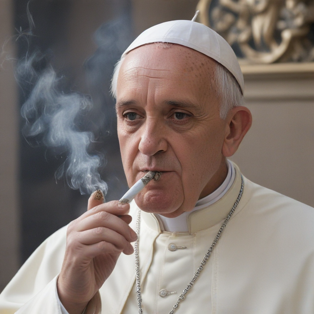 The Pope Smoking a blunt