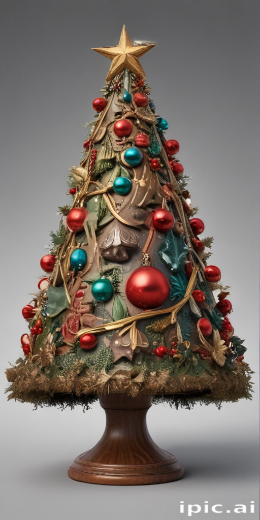 Elegant Vintage Christmas Tree Adorned with Colorful Ornaments and ...