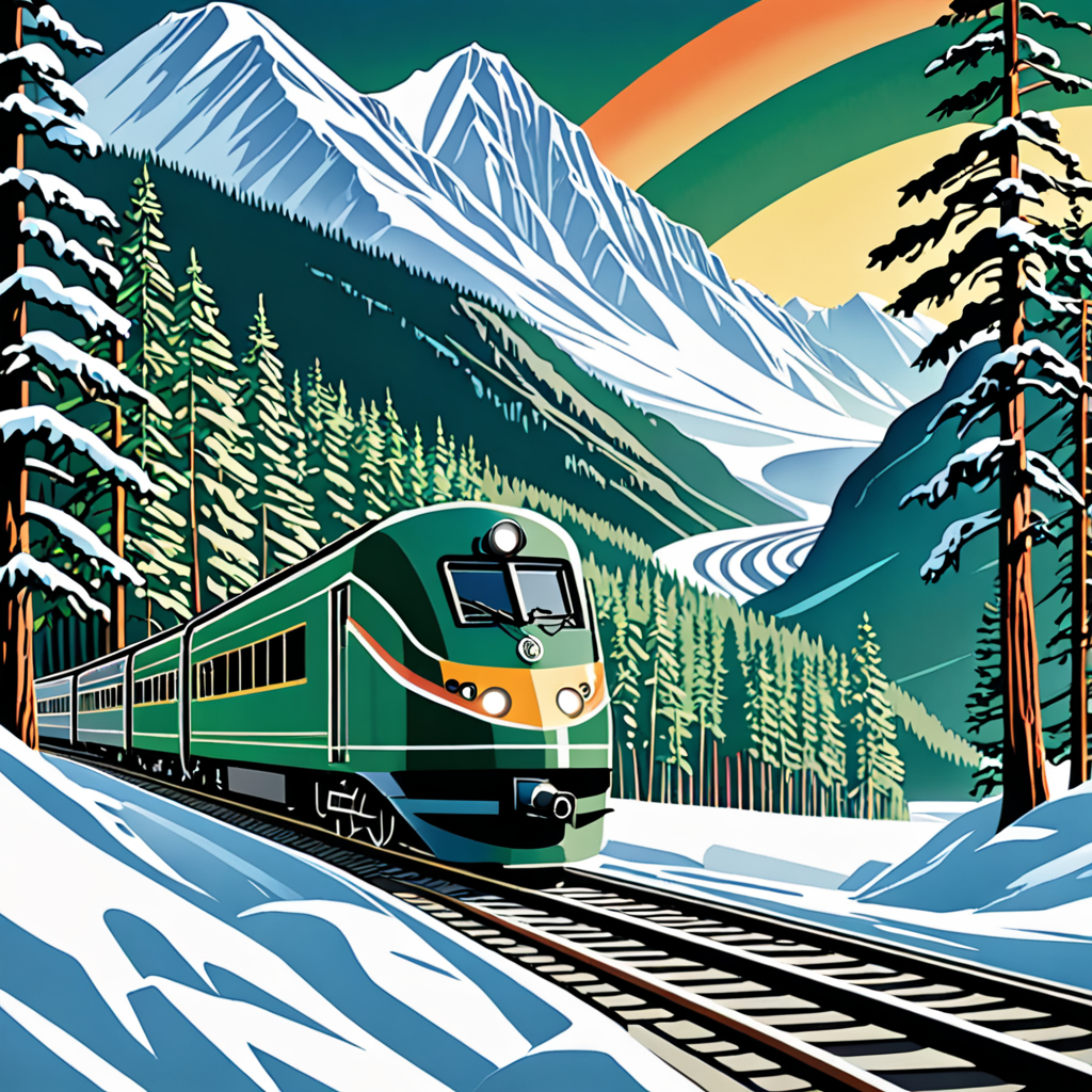 art deco streamline railway corporation poster modern highspeed train ...