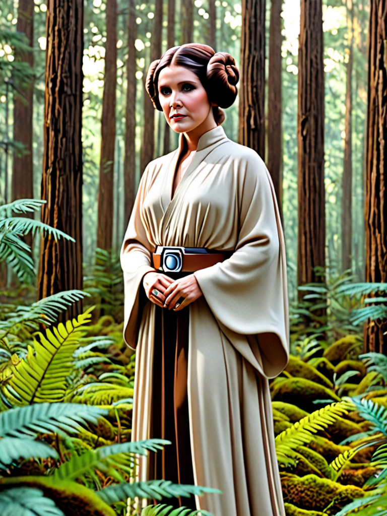 Princess Leia animated forest