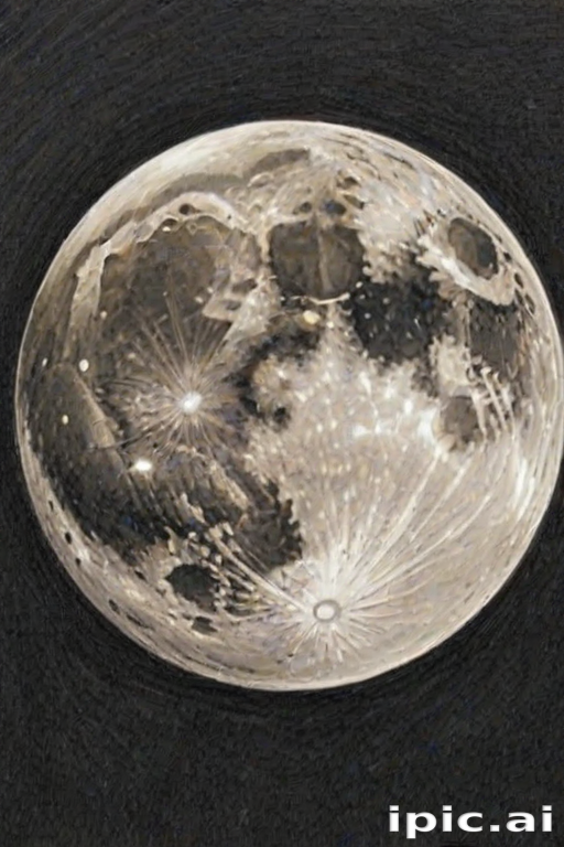 An Artistic Representation of the Moon with Detailed Craters and Texture