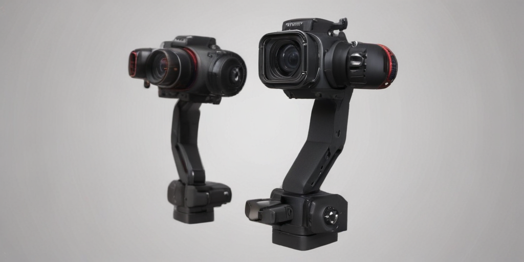 generate a deatiled view of hand camera (gimbal) with different ...