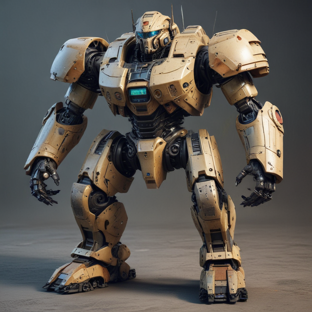 futuristic battle armored robot