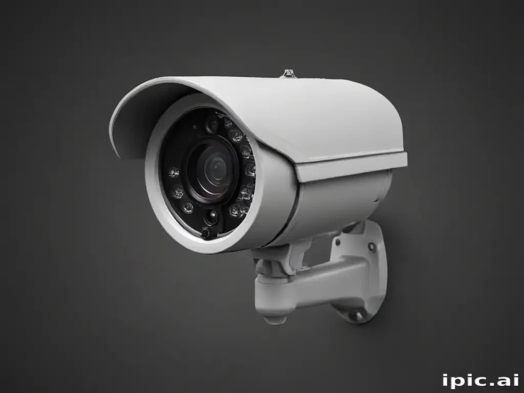 Modern Security Camera Mounted on Wall for Enhanced Surveillance and ...
