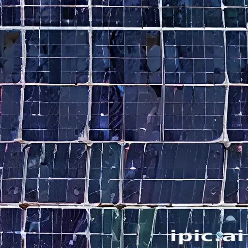 Close-Up View of Solar Panels Capturing Sunlight for Renewable Energy