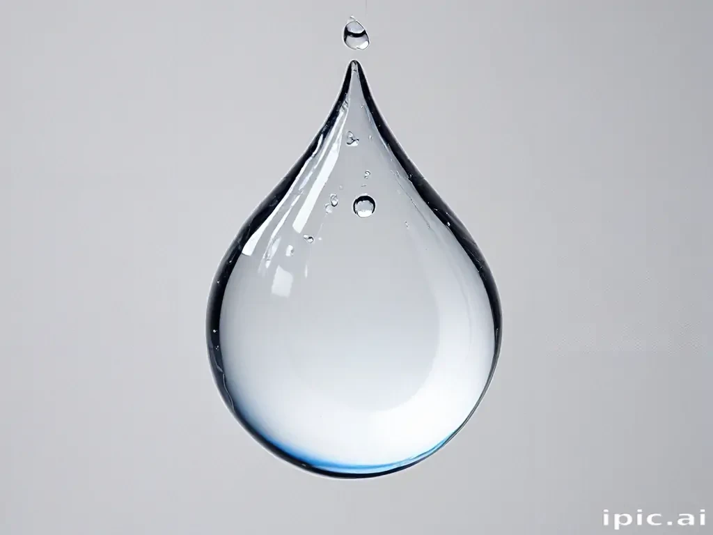Captivating Close-Up of a Single Droplet of Water Suspended in Air