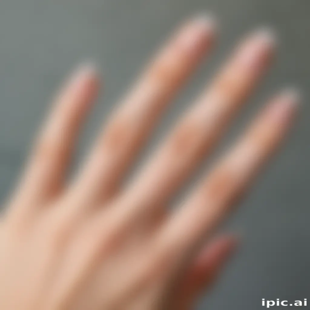 A Softly Blurred Image of a Hand with Manicured Nails in Focus.