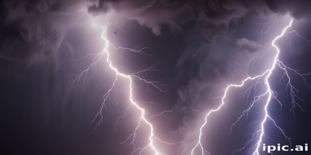 Stunning Display of Nature's Power: Lightning Strikes Illuminate the ...