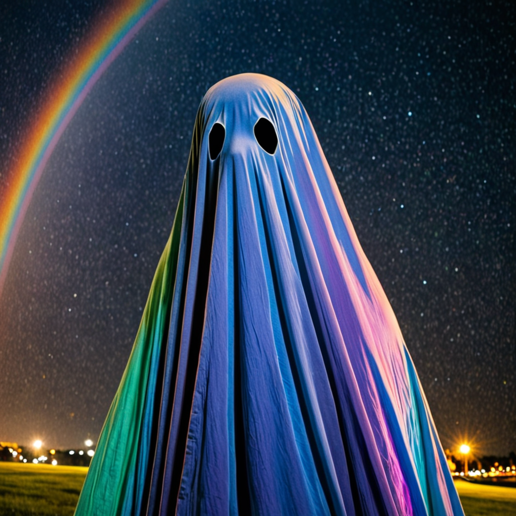 rainbow ghost at night