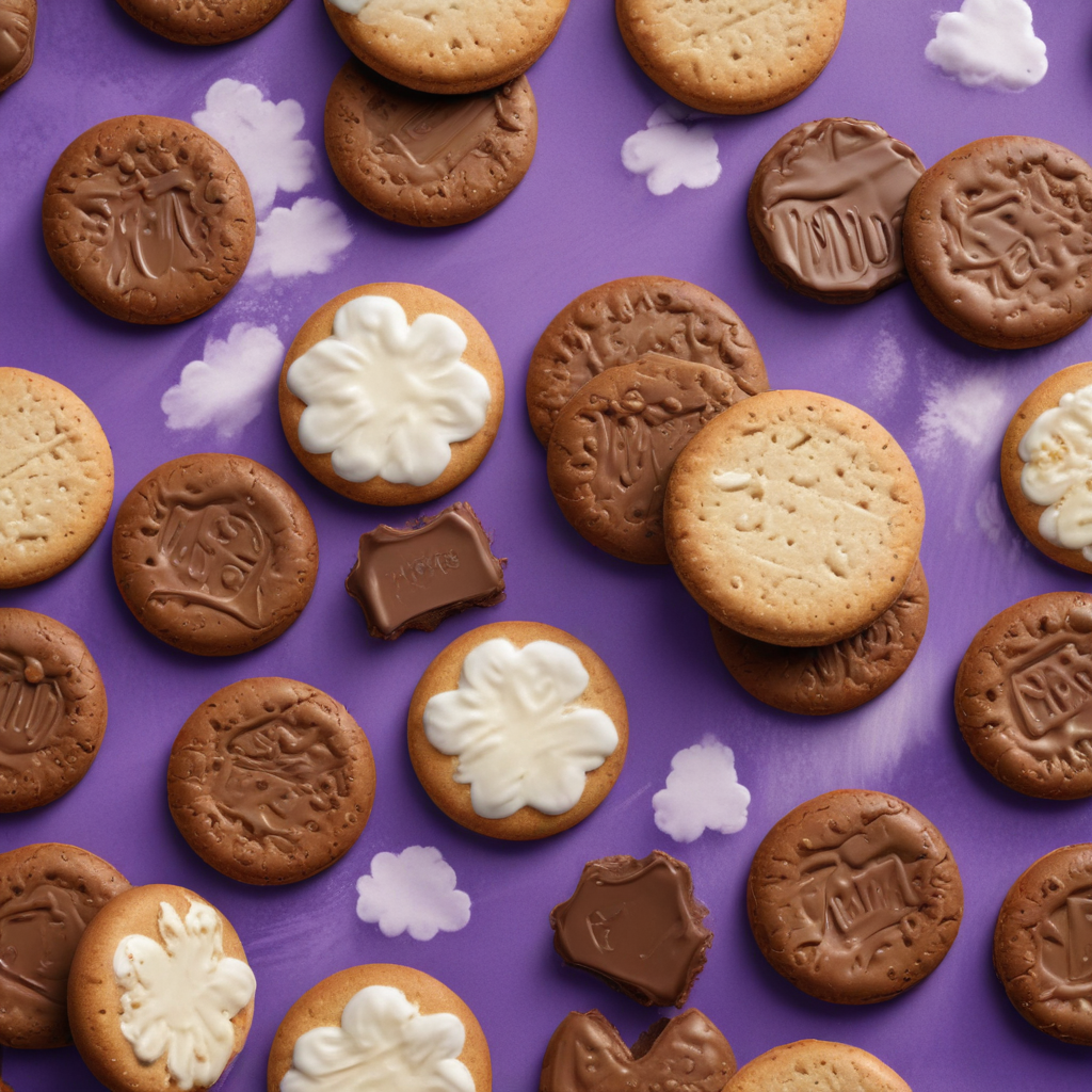 milka chocolate biscuits inspired by clouds, from above and without ...