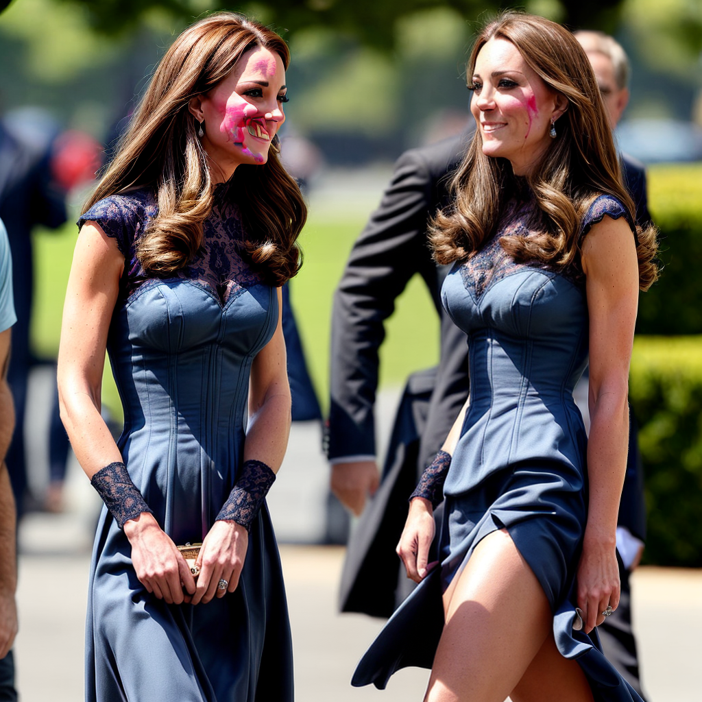 Kate Middleton head and Stormy Daniels body, sultry in corset