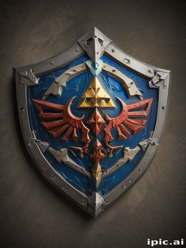 Intricately Designed Shield Featuring Iconic Symbols from Fantasy ...