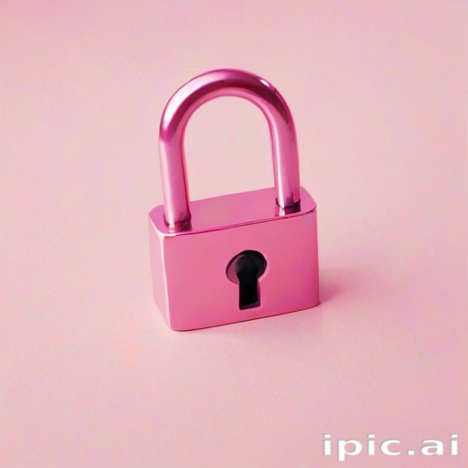 Shiny Pink Padlock on a Soft Pink Background Symbolizing Security and ...