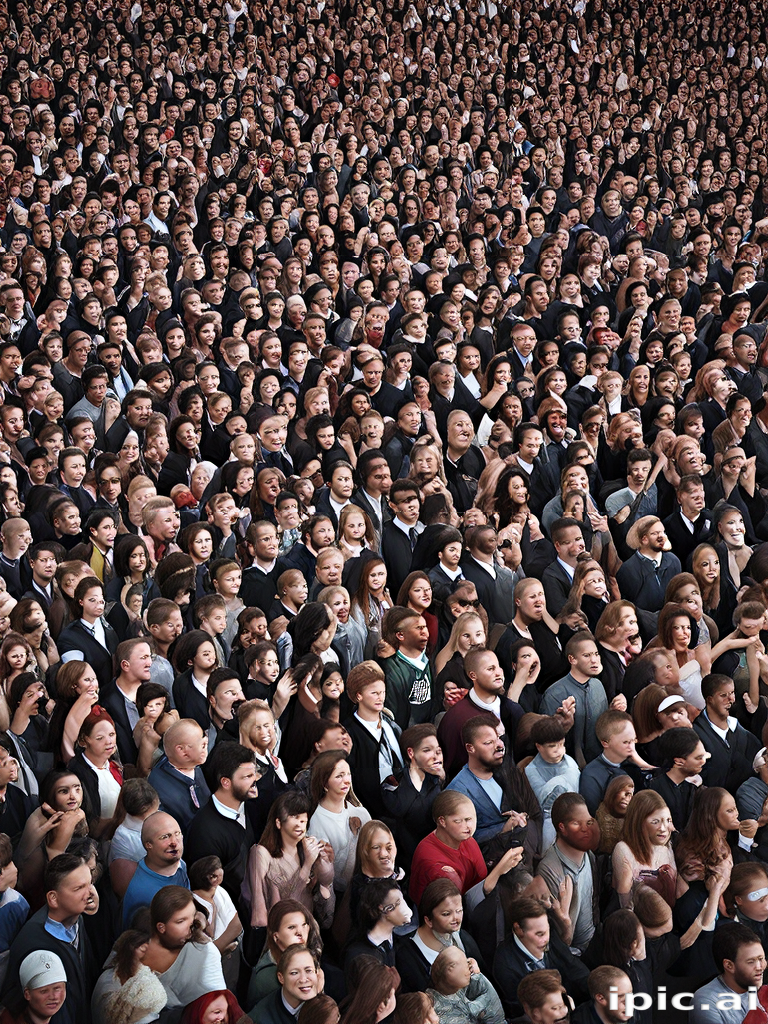 Vast Gathering of Diverse Individuals Expressing Enthusiasm and ...