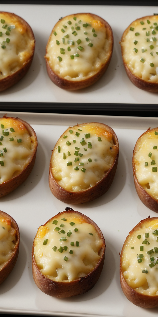 Deliciously Baked Cheese and Chive Potato Cups on Elegant Serving Platters.