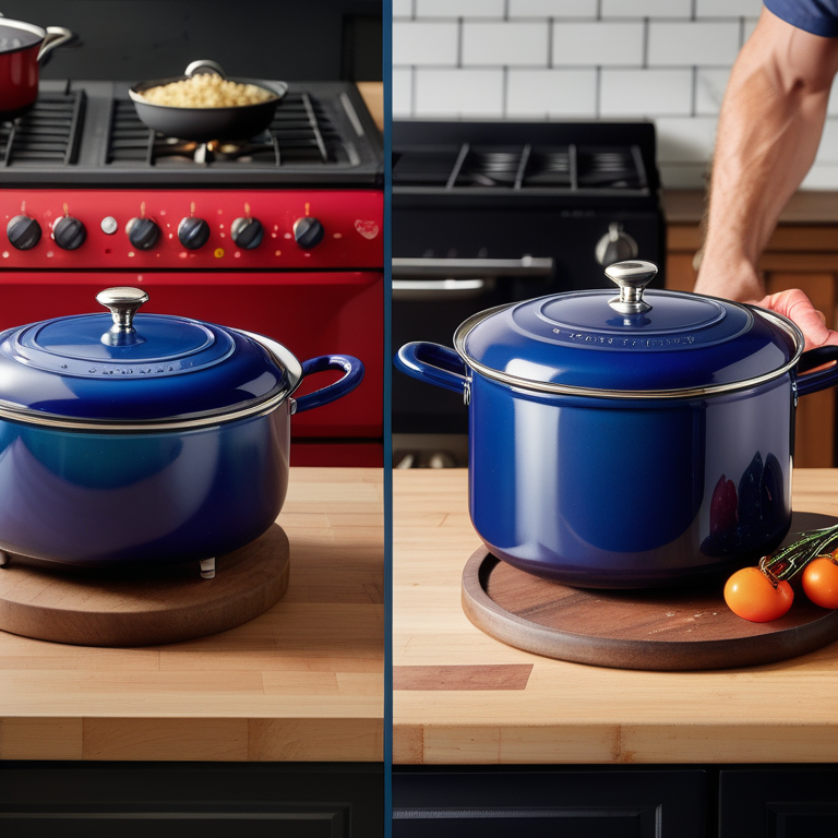 Stylish Blue Cookware Set Showcasing Versatile Cooking Pot and Ingredients