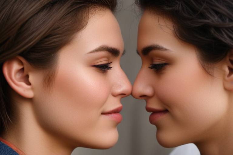 Two Women Sharing an Intimate Moment of Connection and Understanding ...
