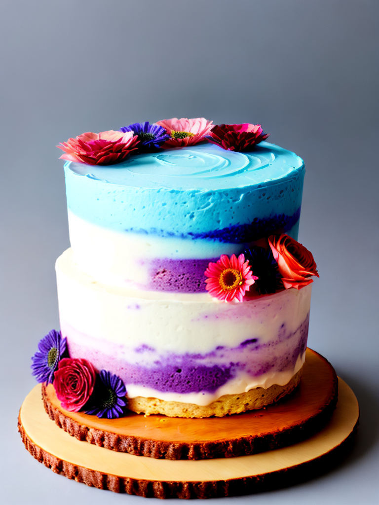 cake with flower with blur background high regulation