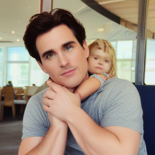 matt bomer with his daughter (blonde hair, blue eyes)