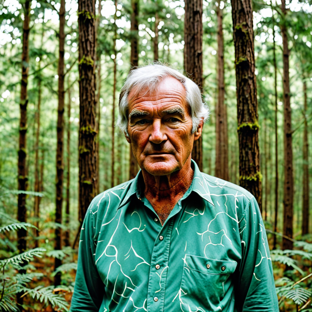 multiples timothy leary face hidden in forest