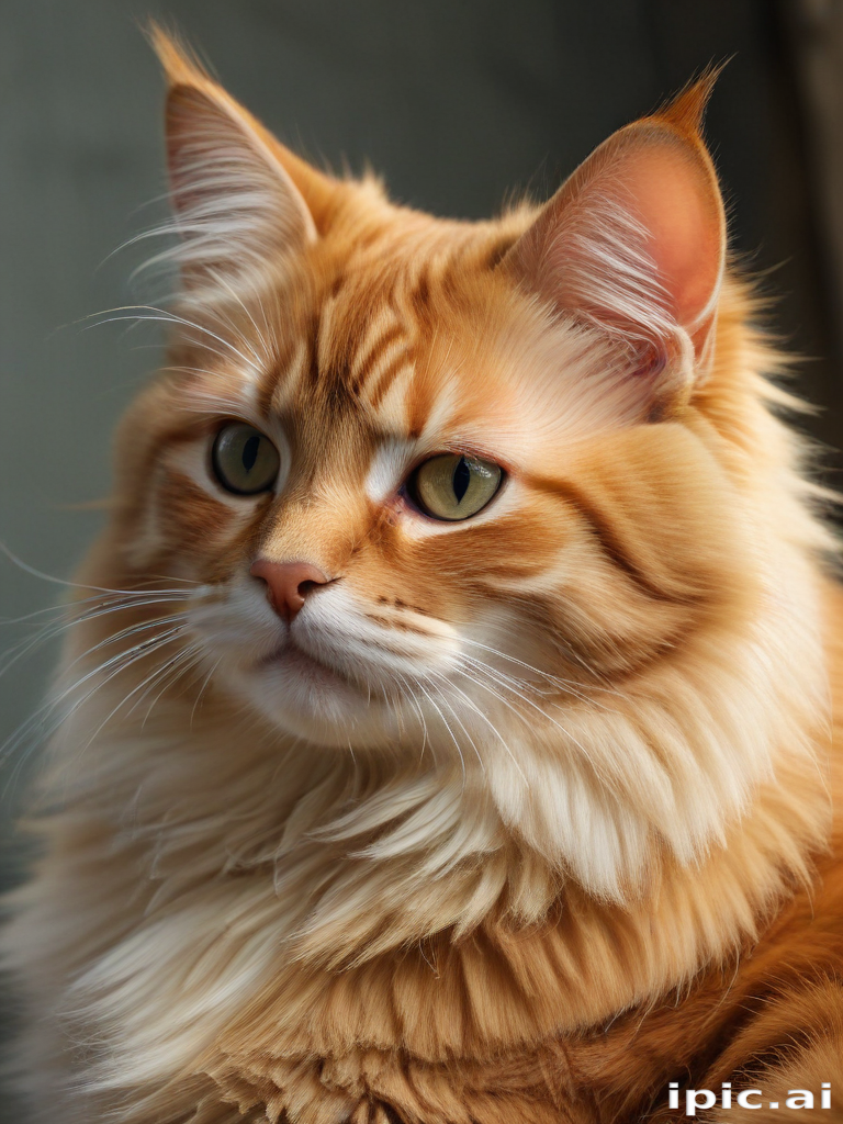 Majestic Ginger Cat with Striking Features and Beautiful Fur Texture