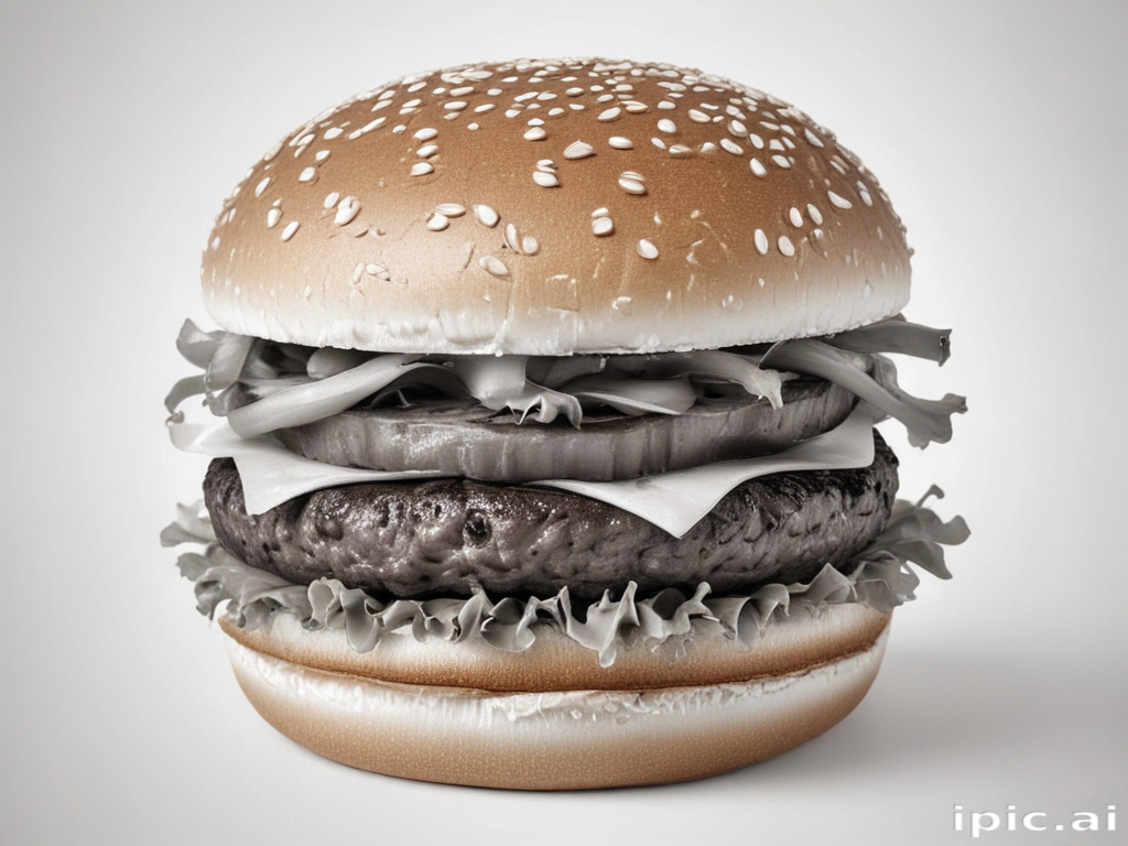 Deliciously Layered Hamburger with Fresh Vegetables and Tasty ...