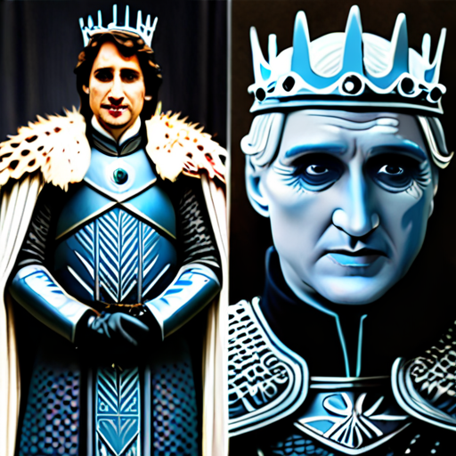 Justin Trudeau as Night King from Game of Thrones
