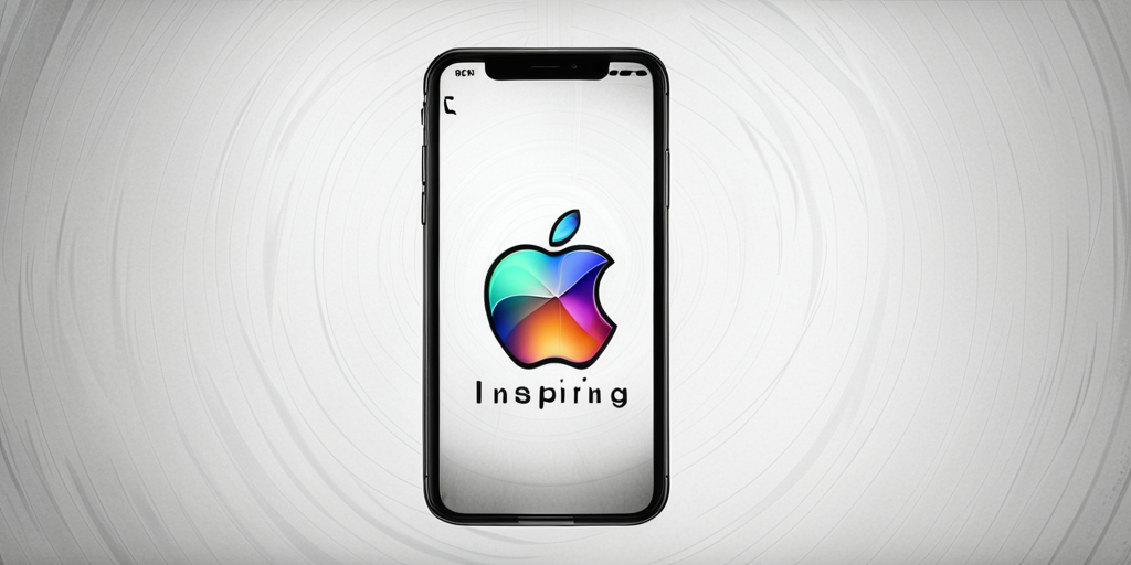 Apple Logo on Smartphone Screen with Inspiring Colorful Design Elements