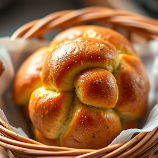 Freshly Baked Golden Brown Dinner Rolls Served Warm in a Basket